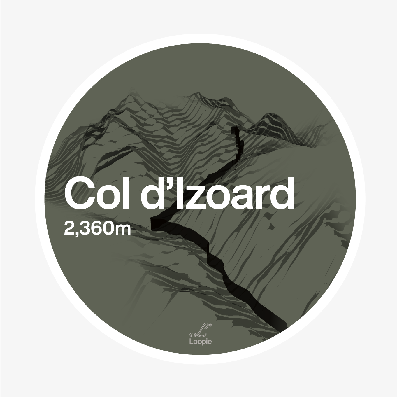 Col d'Izoard vinyl mountain sticker — Loopie