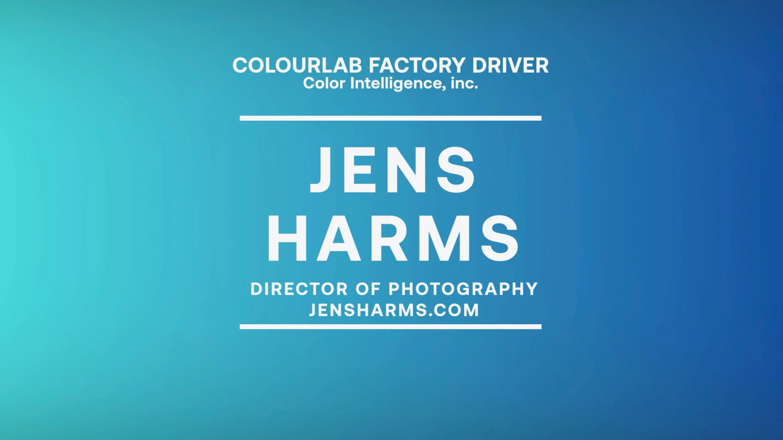 color grading DoP — Jens Harms color grading DoP — Jens Harms