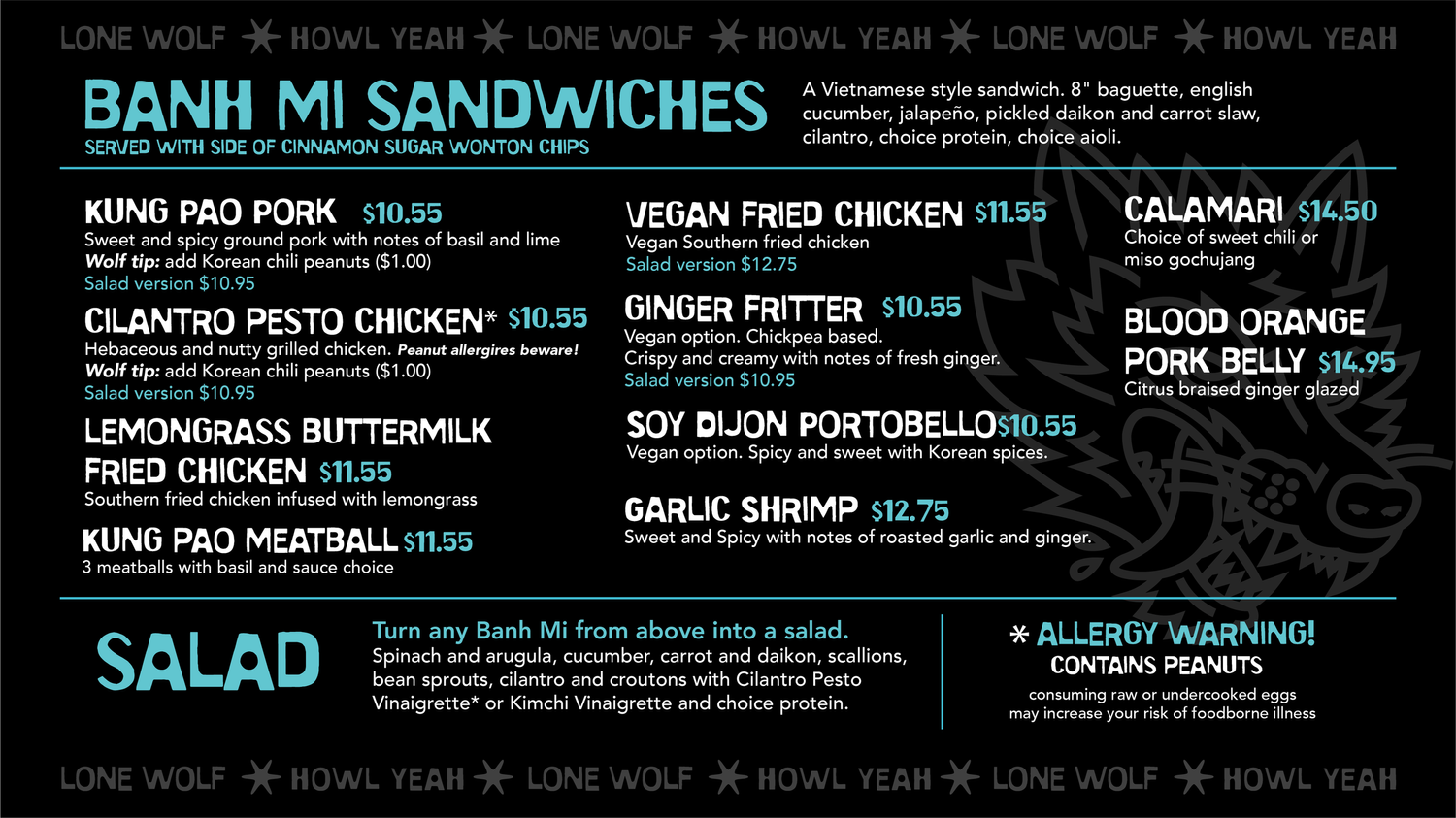 MENU — Lone Wolf Banh Mi