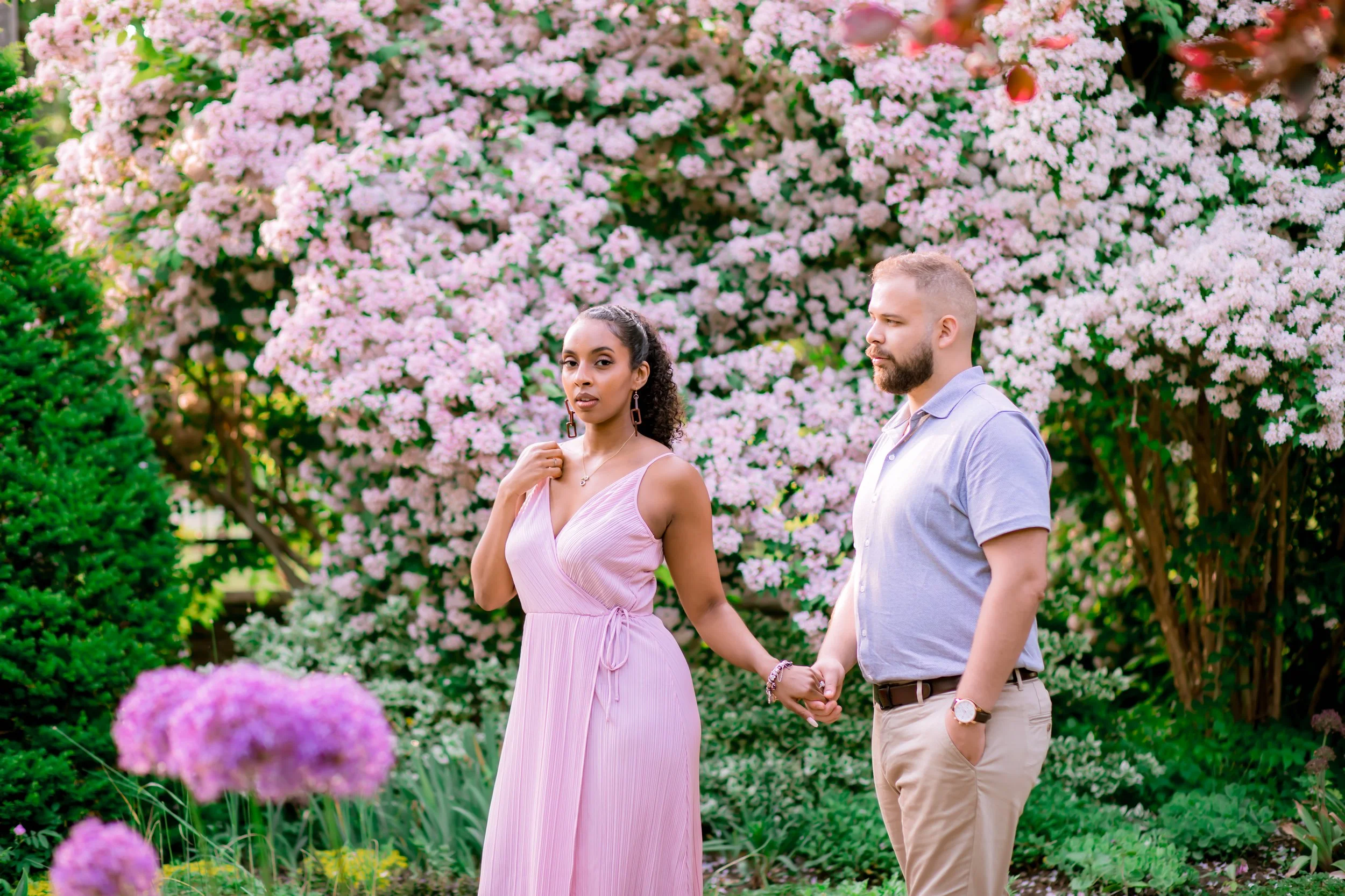 Sinit and Alex's Springtime Engagement Shoot at Rosetta McClain Gardens ...