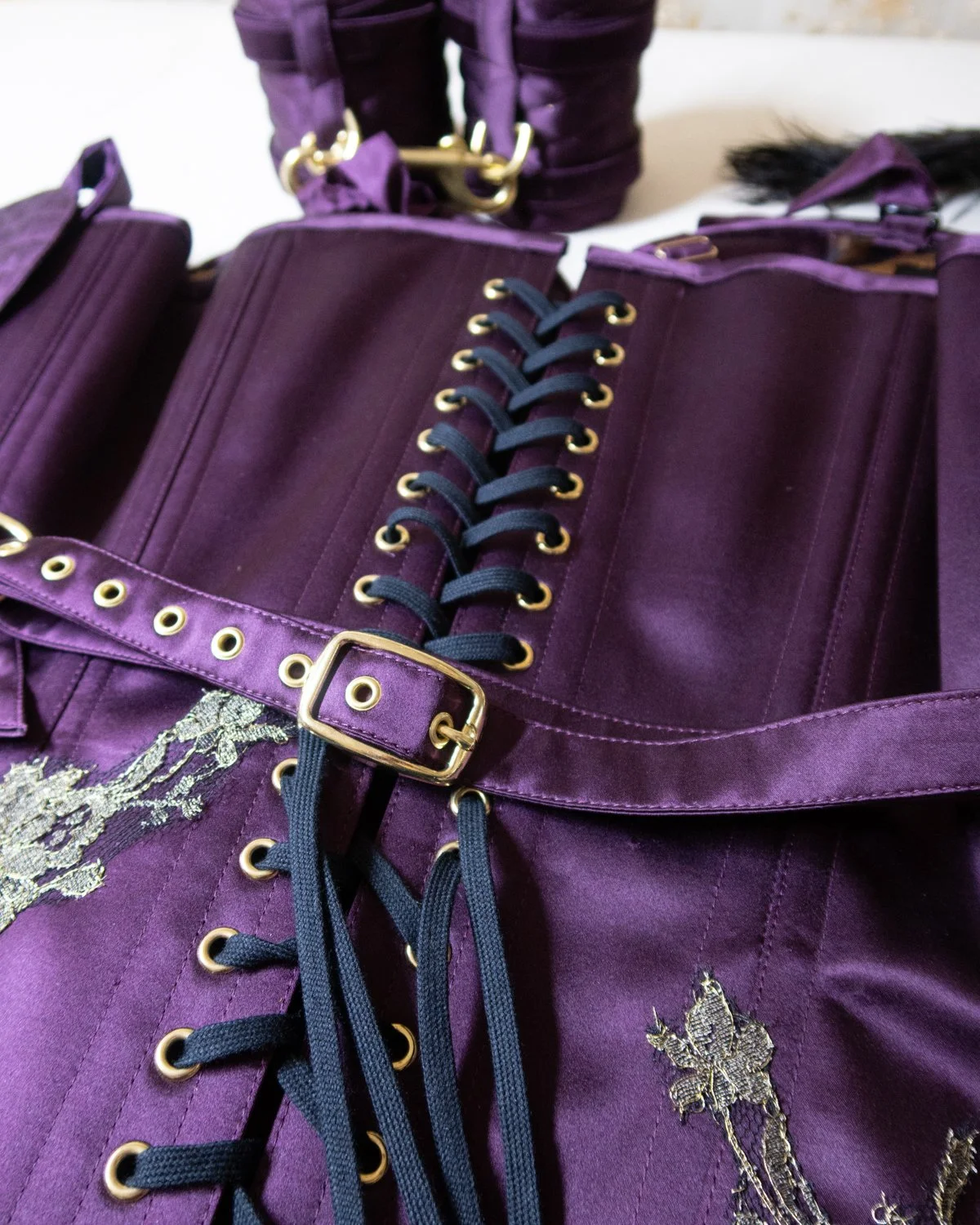 A punishment corset with locking accessories — JB Corsets
