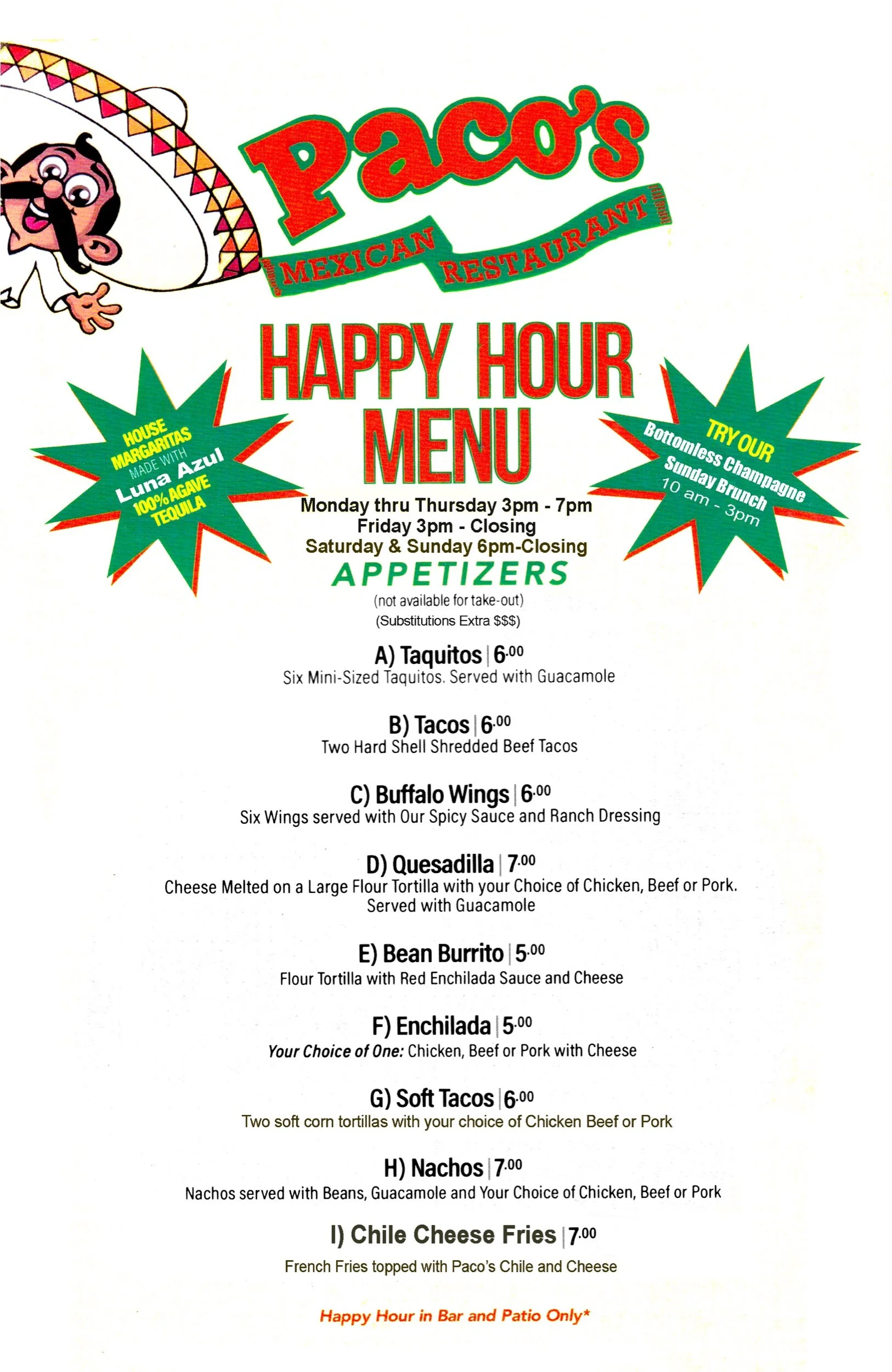 Happy Hour Pacos Mexican Restaurant Happy Hour Pacos Mexican Restaurant