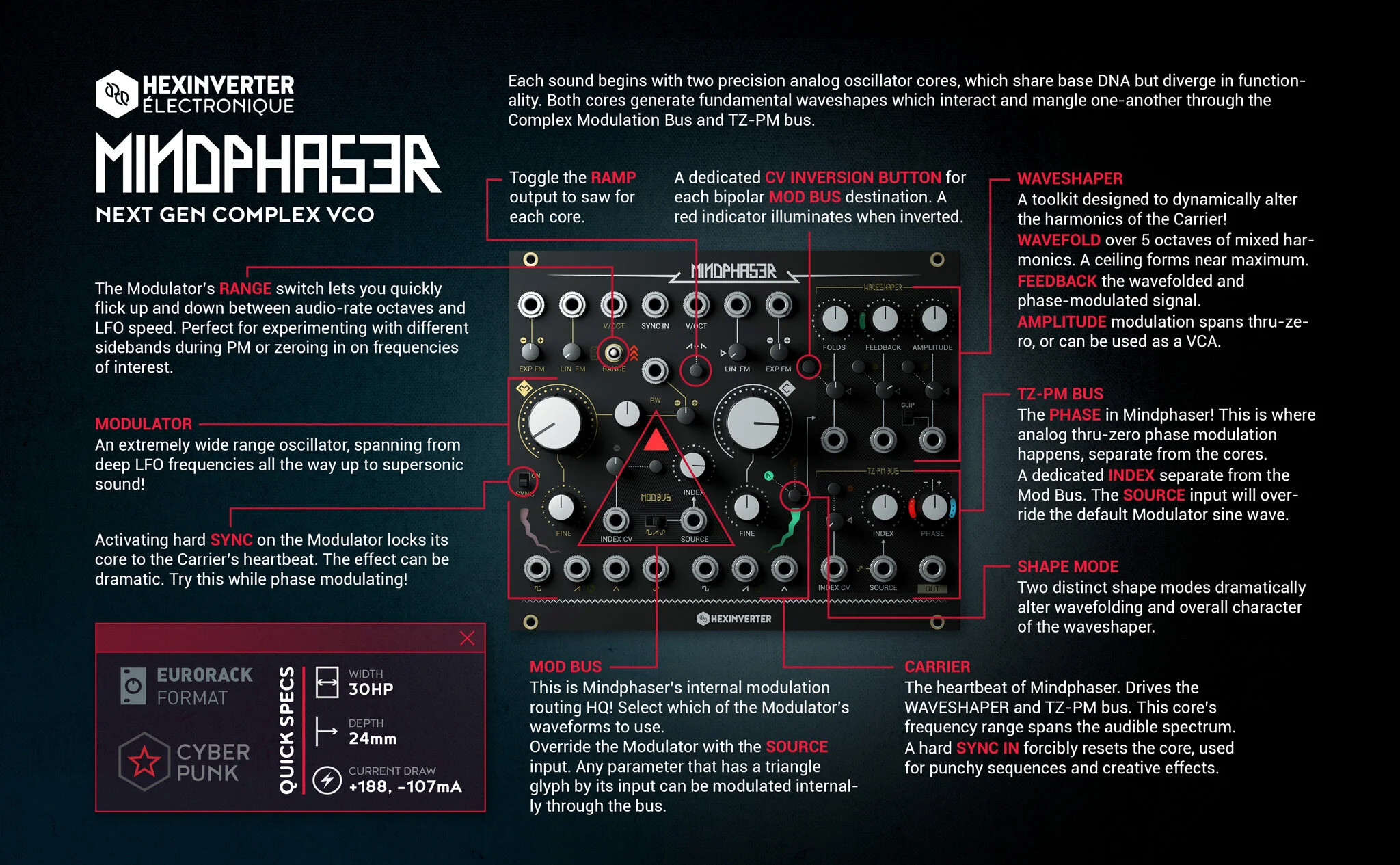 Mindphaser — HEXINVERTER ÉLECTRONIQUE | HEXINVERTER.NET | EURORACK MODULAR SYNTHESIZERS