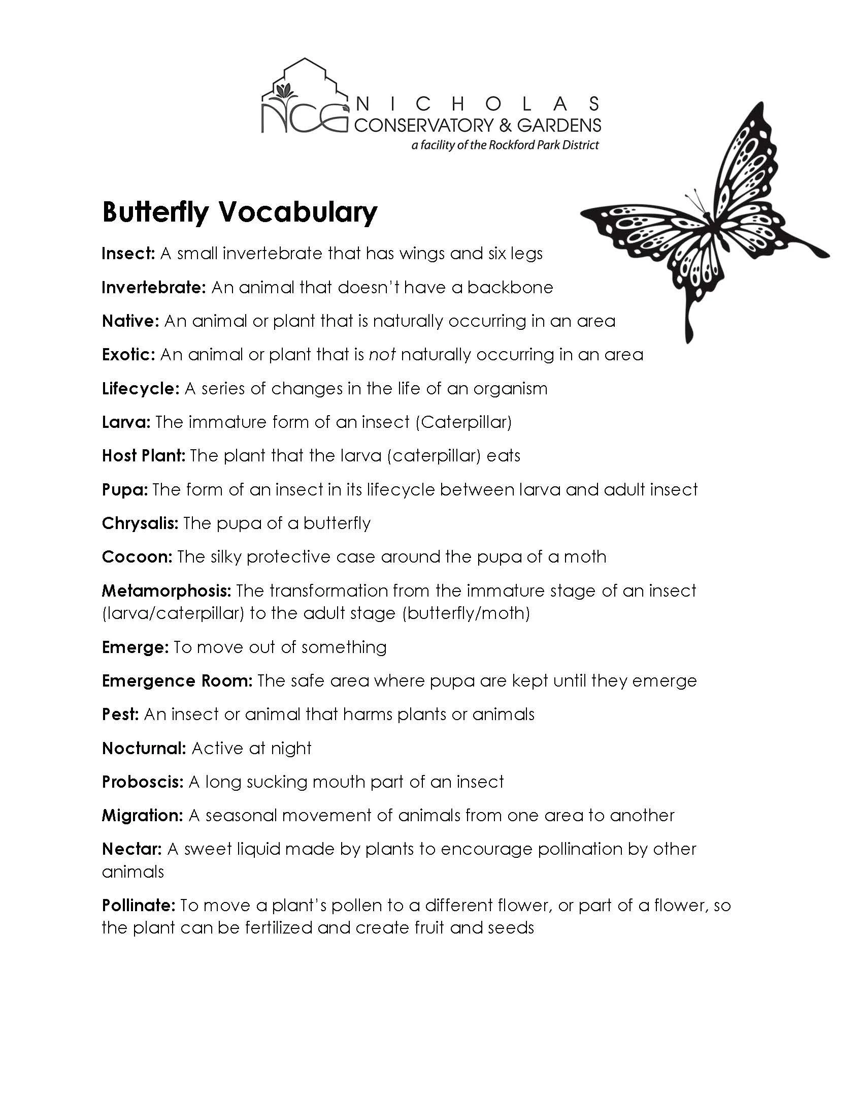 Butterfly Teacher Resources — Nicholas Conservatory & Gardens