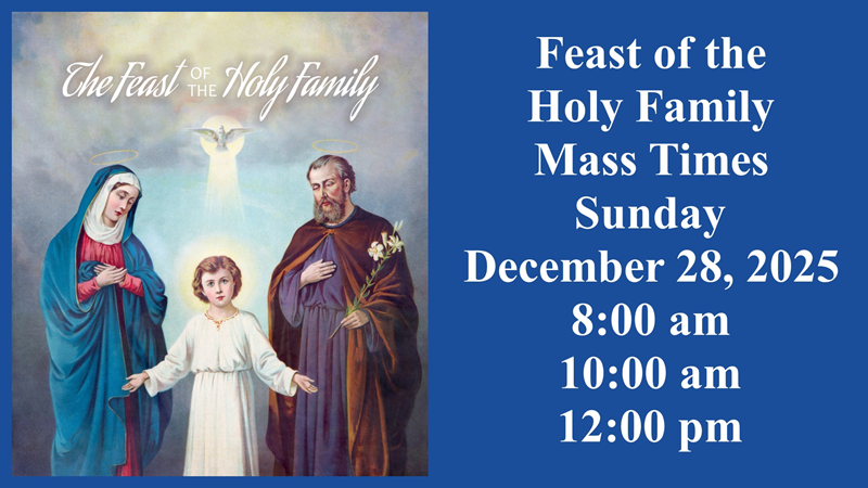 Feast of the Holy Family — Immaculate Heart of Mary Church