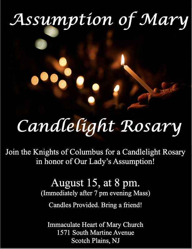 Assumption of Mary Candlelight Rosary — Immaculate Heart of Mary Church