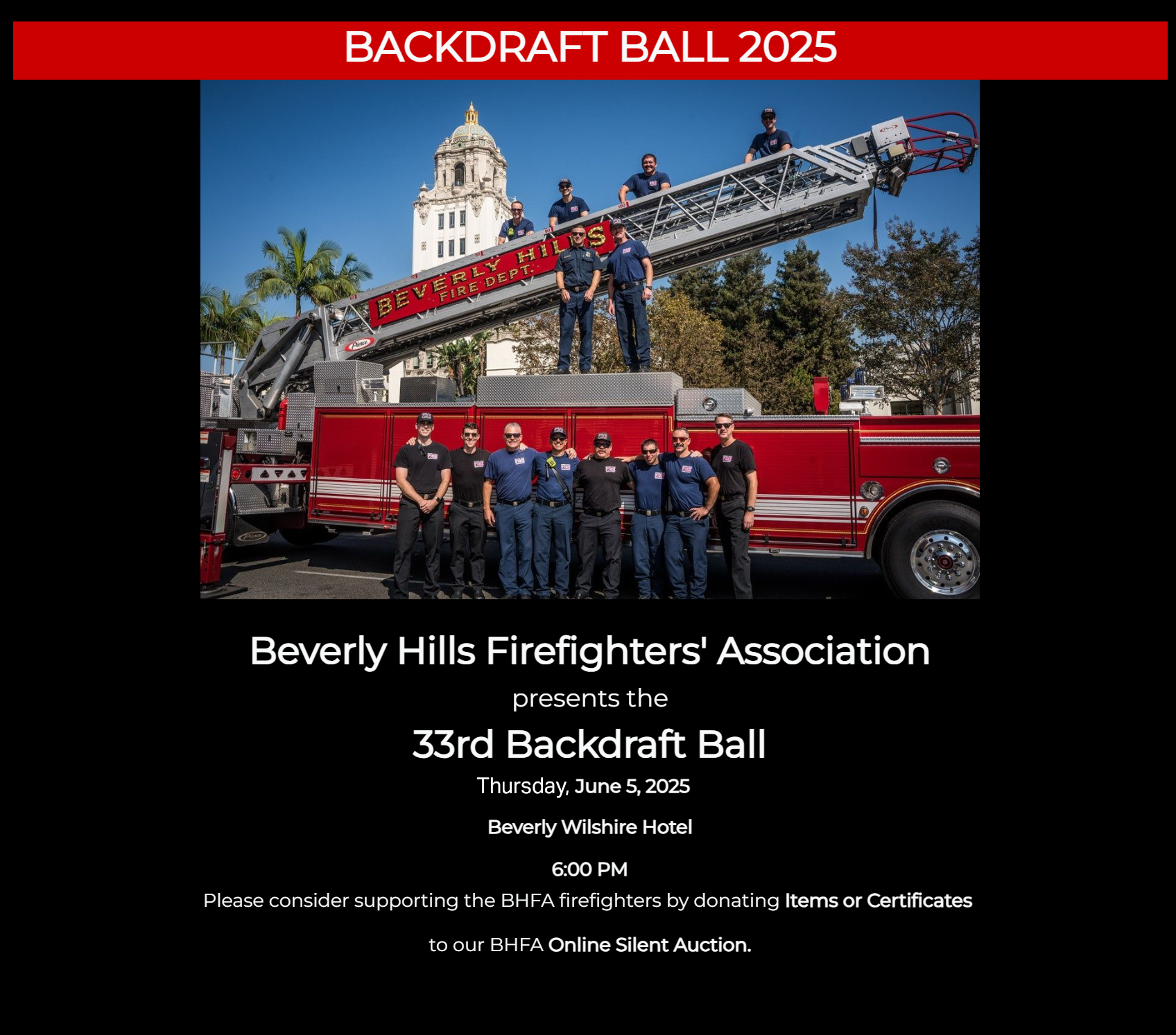 The Backdraft Ball is June 9th — Beverly Hills Firefighters' Association