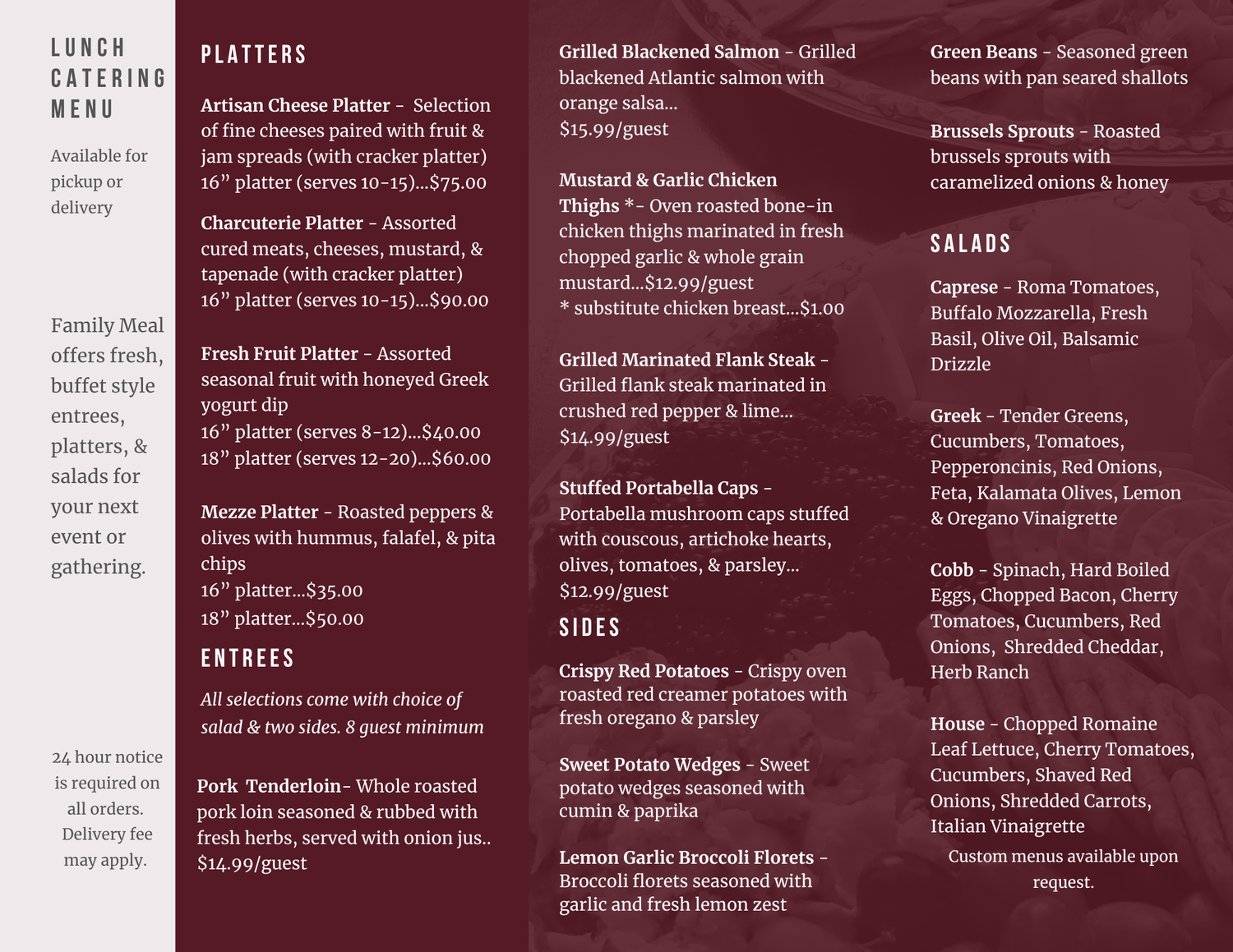Family Meal — Knoxville Private Chef, Private Events, Corporate ...