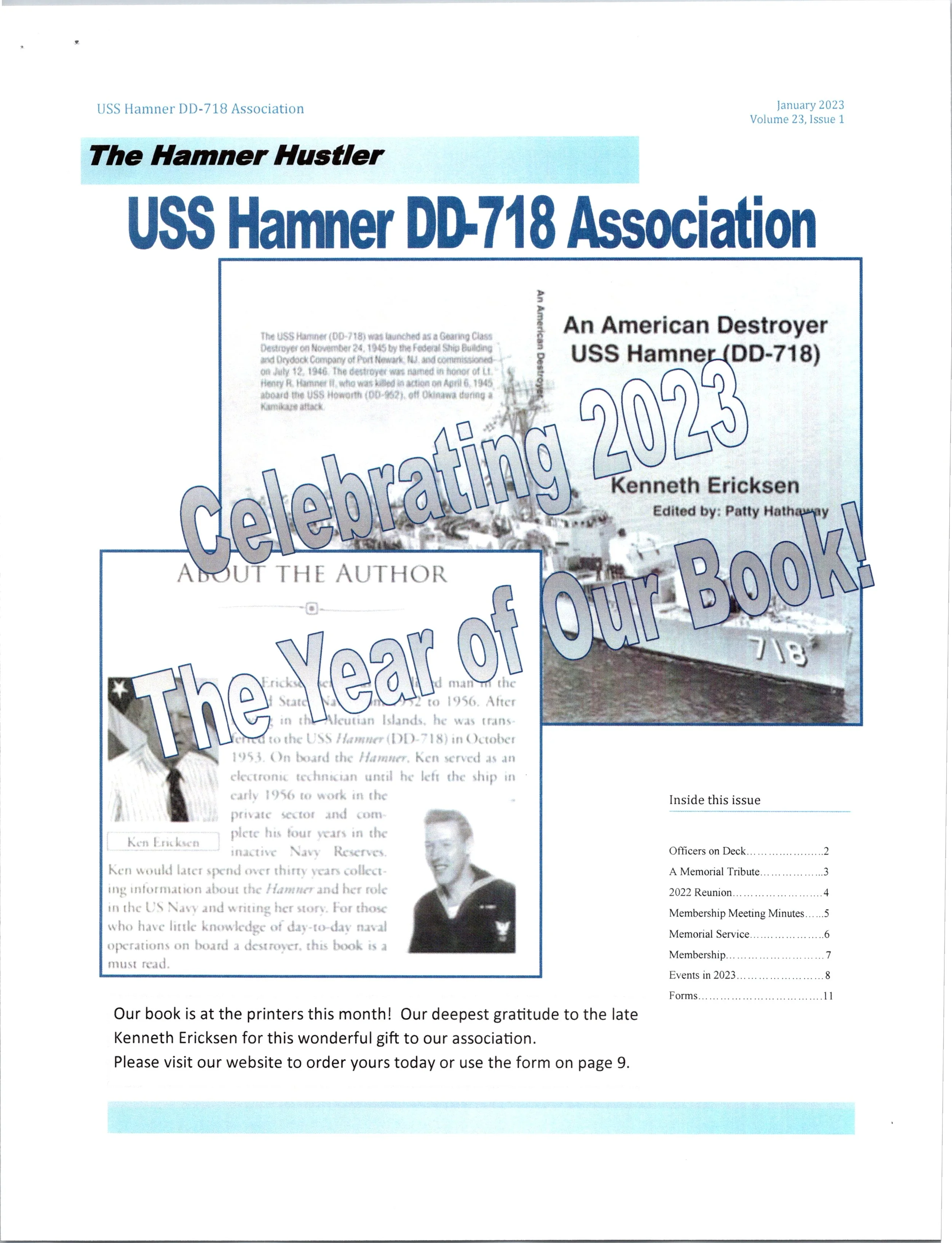 NEWSLETTER — USS Hamner DD718 Association INC