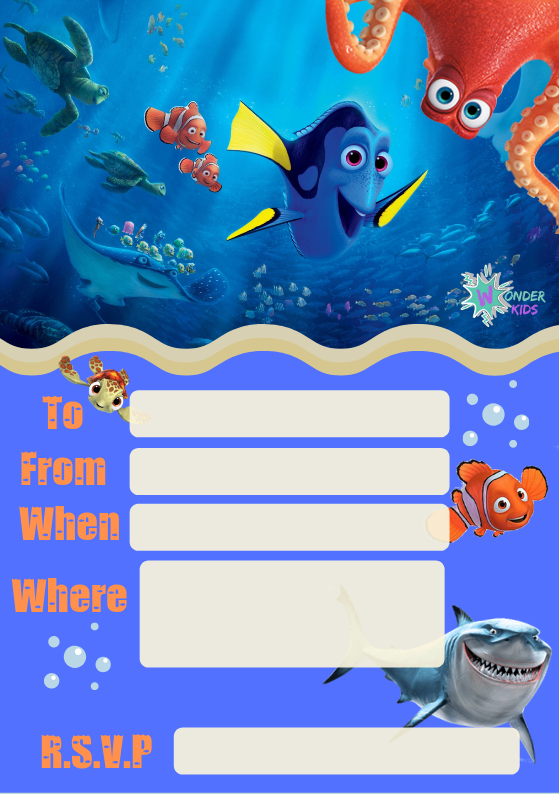 Paper & Party Supplies Nemo and Dory Invitation/ Finding Dory/ Finding ...