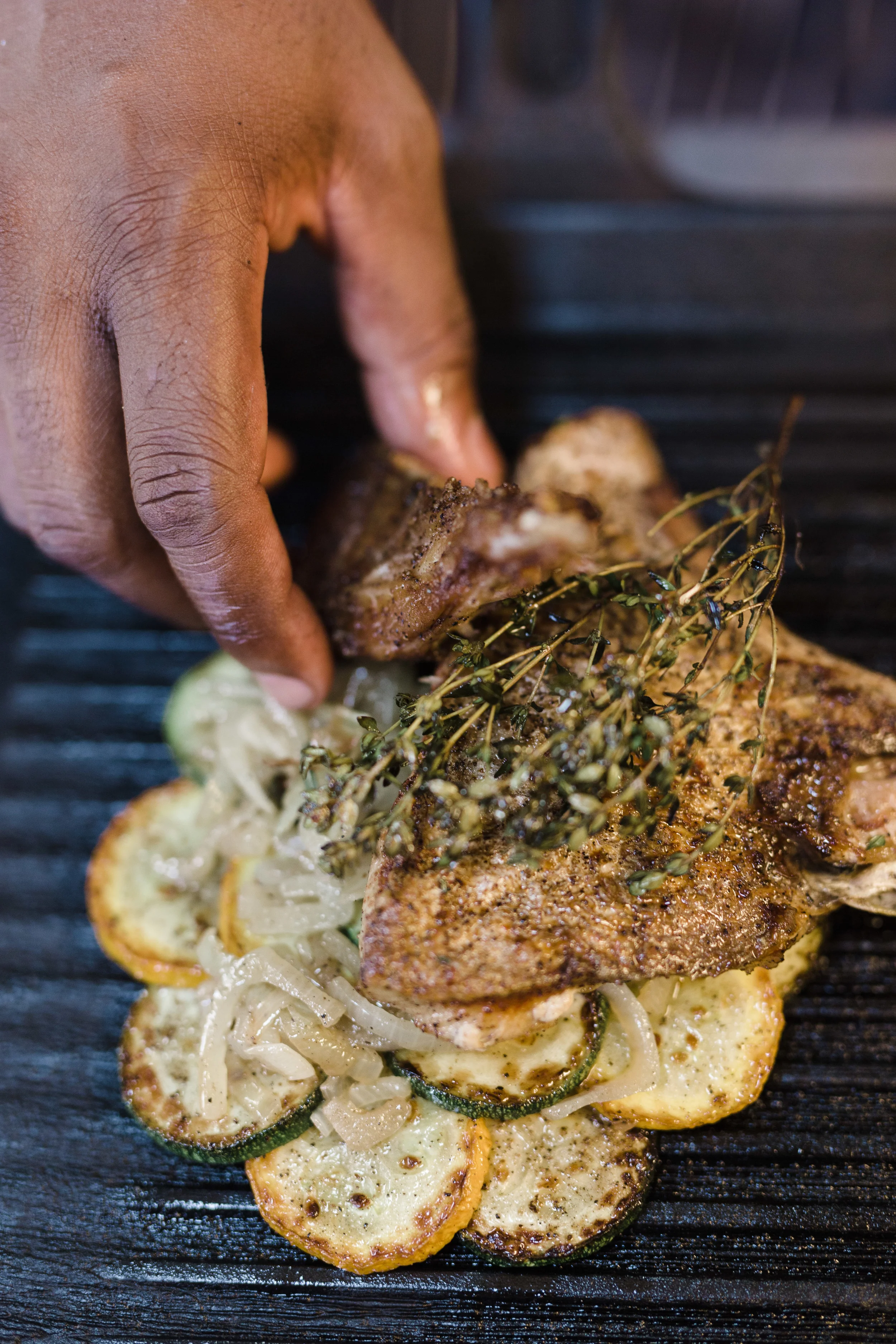 At the Stove with Chef Ricky Moore: Griddled Fish Collars — Bit & Grain