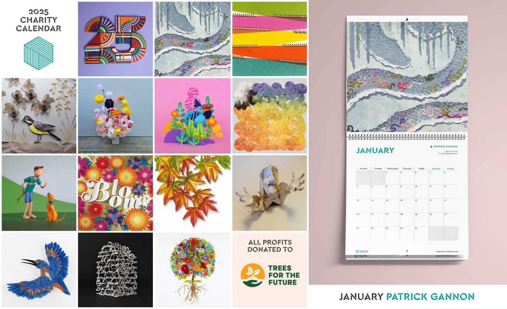 Lead the PAC • the 2025 Charity Calendar — Patrick Gannon - Cut Paper Art