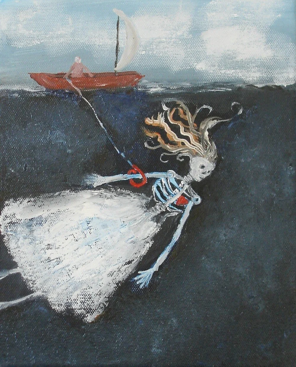 Skeleton Girl Painting