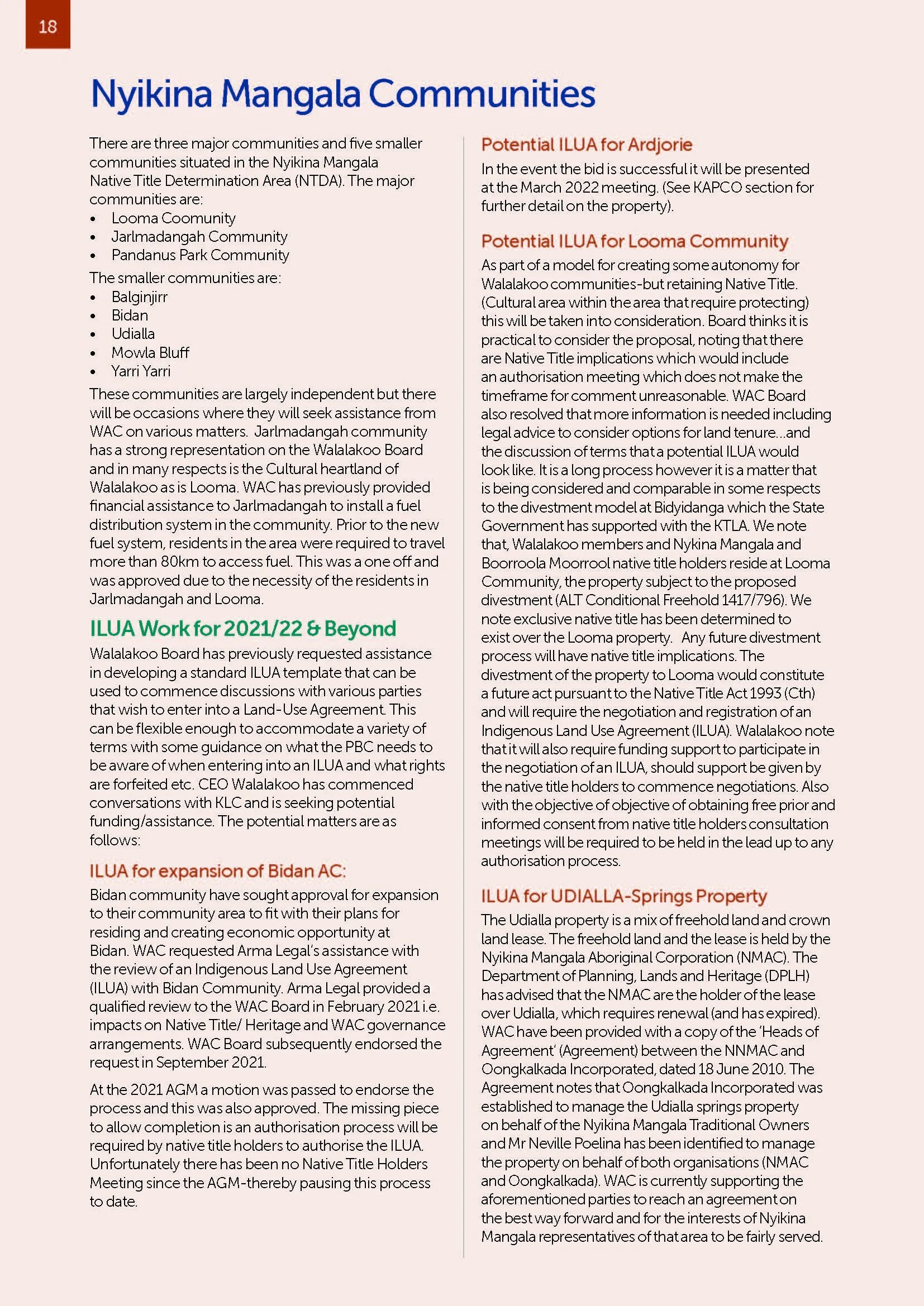 Annual Report 2021-2022 — Walalakoo Aboriginal Corporation RNTBC