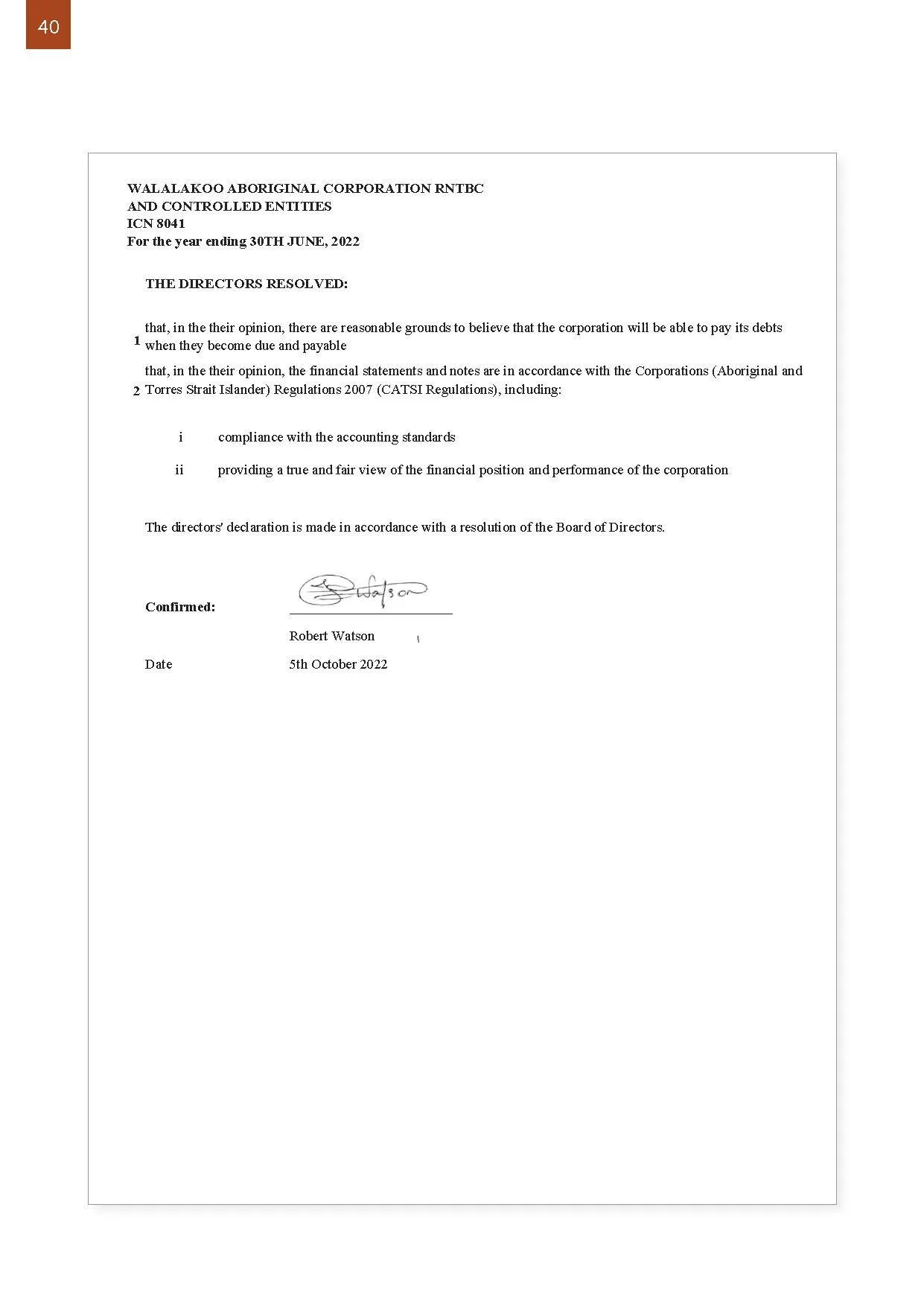 Annual Report 2021-2022 — Walalakoo Aboriginal Corporation RNTBC