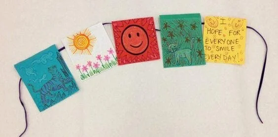 This week's craft: Prayer Flags — Sandpoint Waldorf School