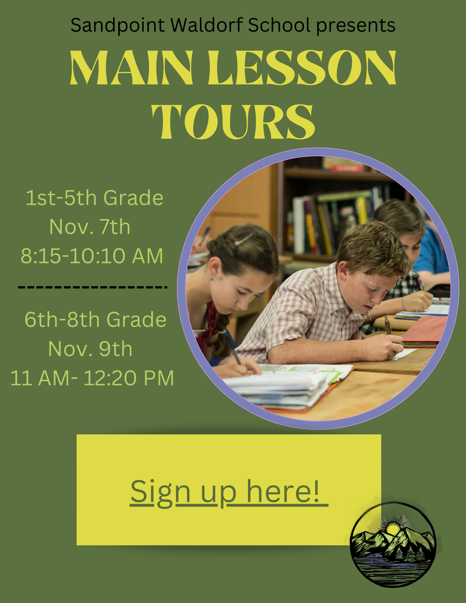 SWS Main Lesson Tour Invitation — Sandpoint Waldorf School