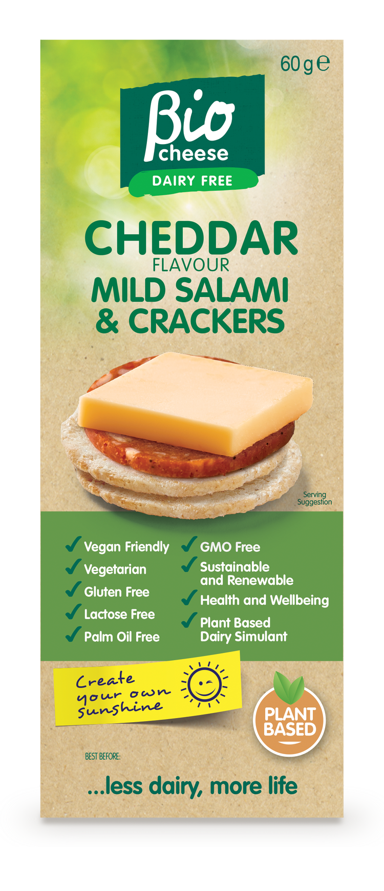 MyLife BioCheese Snack Pack - Cheddar, Mild Salami and Crackers