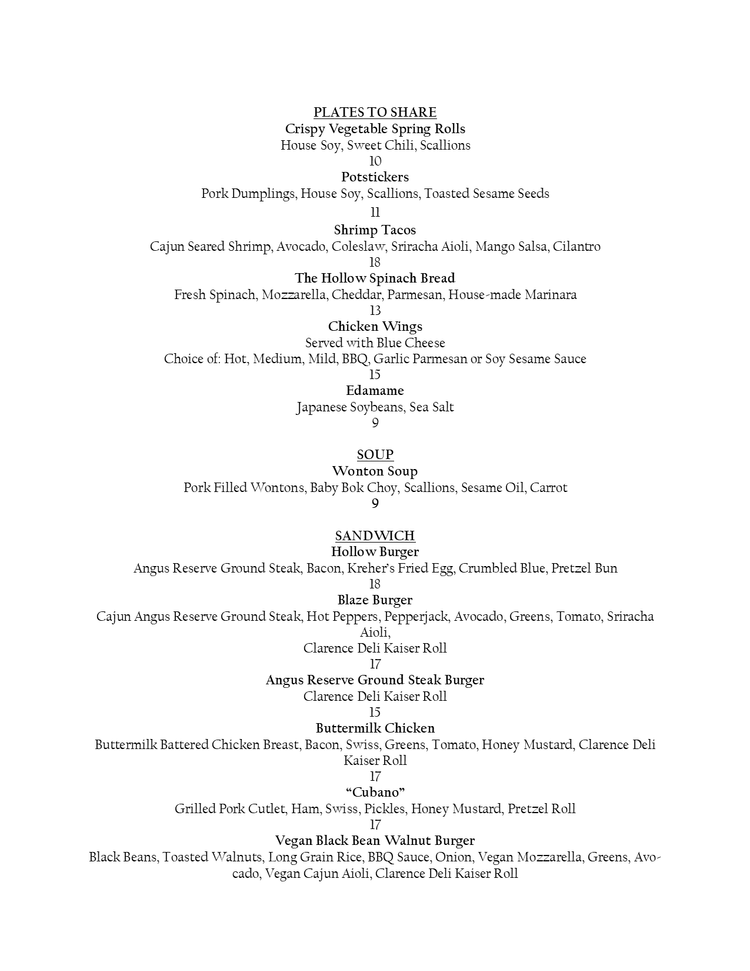 The Hollow Bistro & Brew