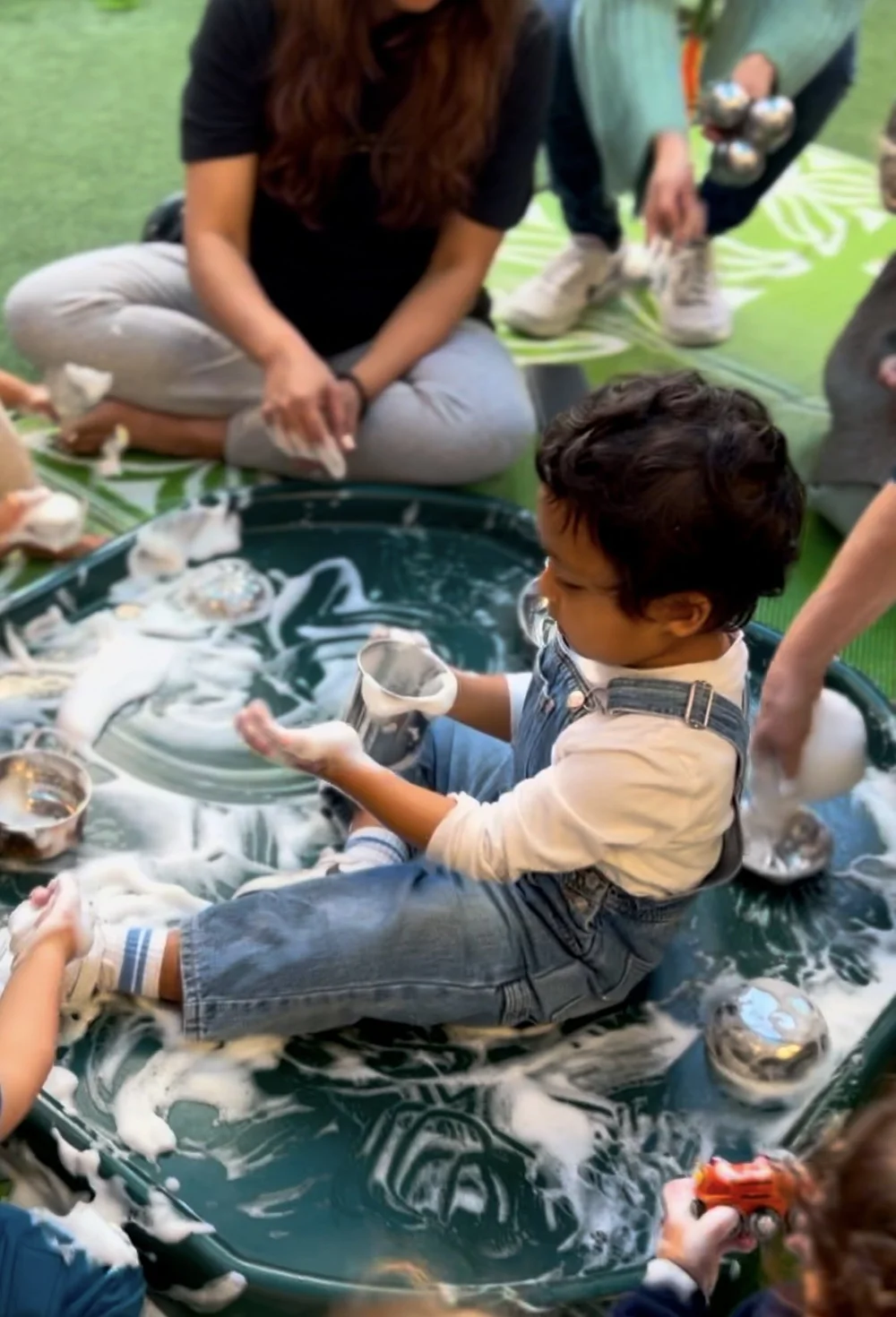 child led bubble foam exploration | Kids Island Nursery