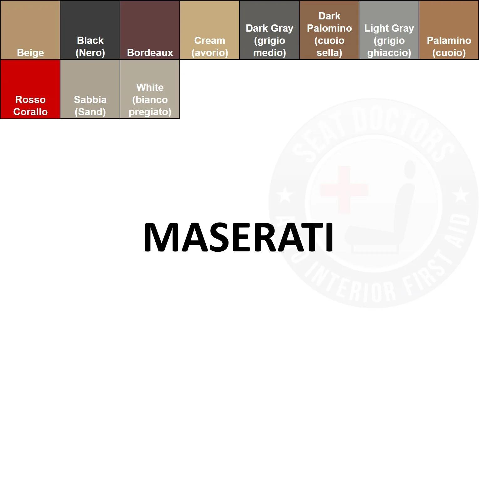 Maserati Leather Dye — Seat Doctors