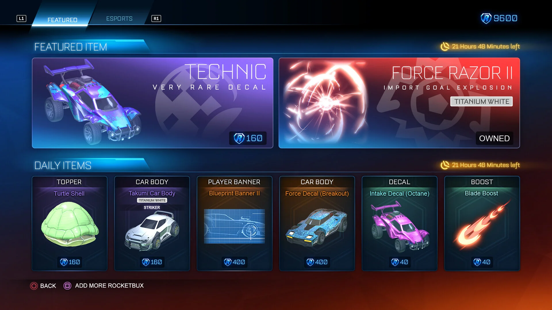 Rocket League UI Art & UX Design (2016-2020) — Noah Watkins