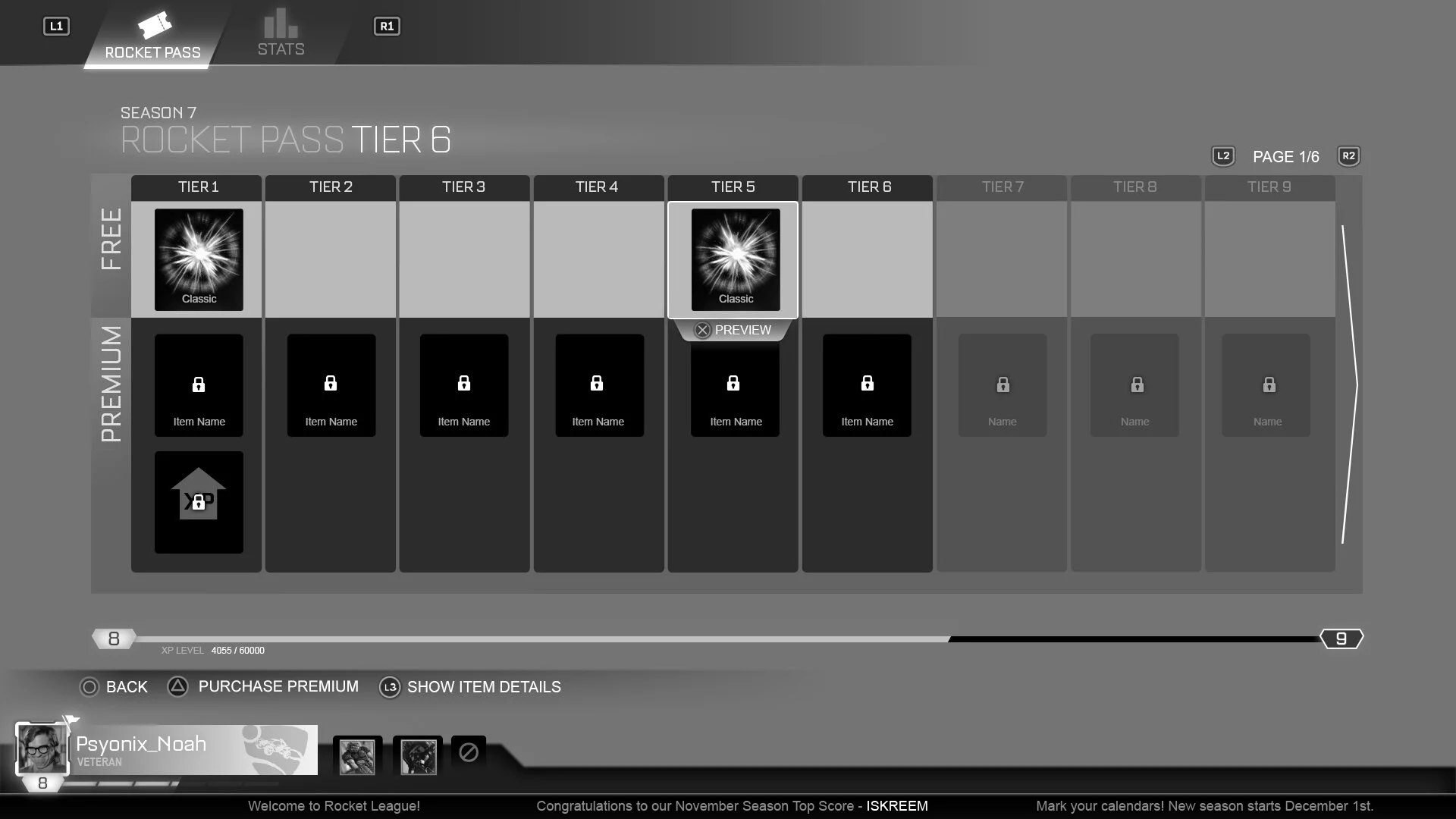 Rocket League UI Art & UX Design (2016-2020) — Noah Watkins