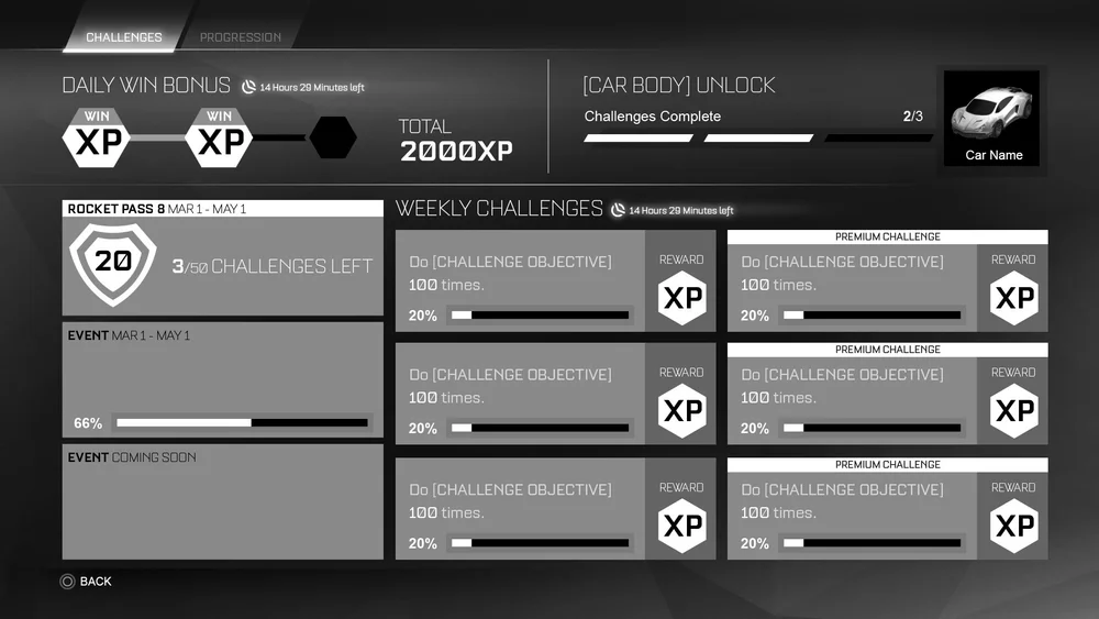 Rocket League UI Art & UX Design (2016-2020) — Noah Watkins
