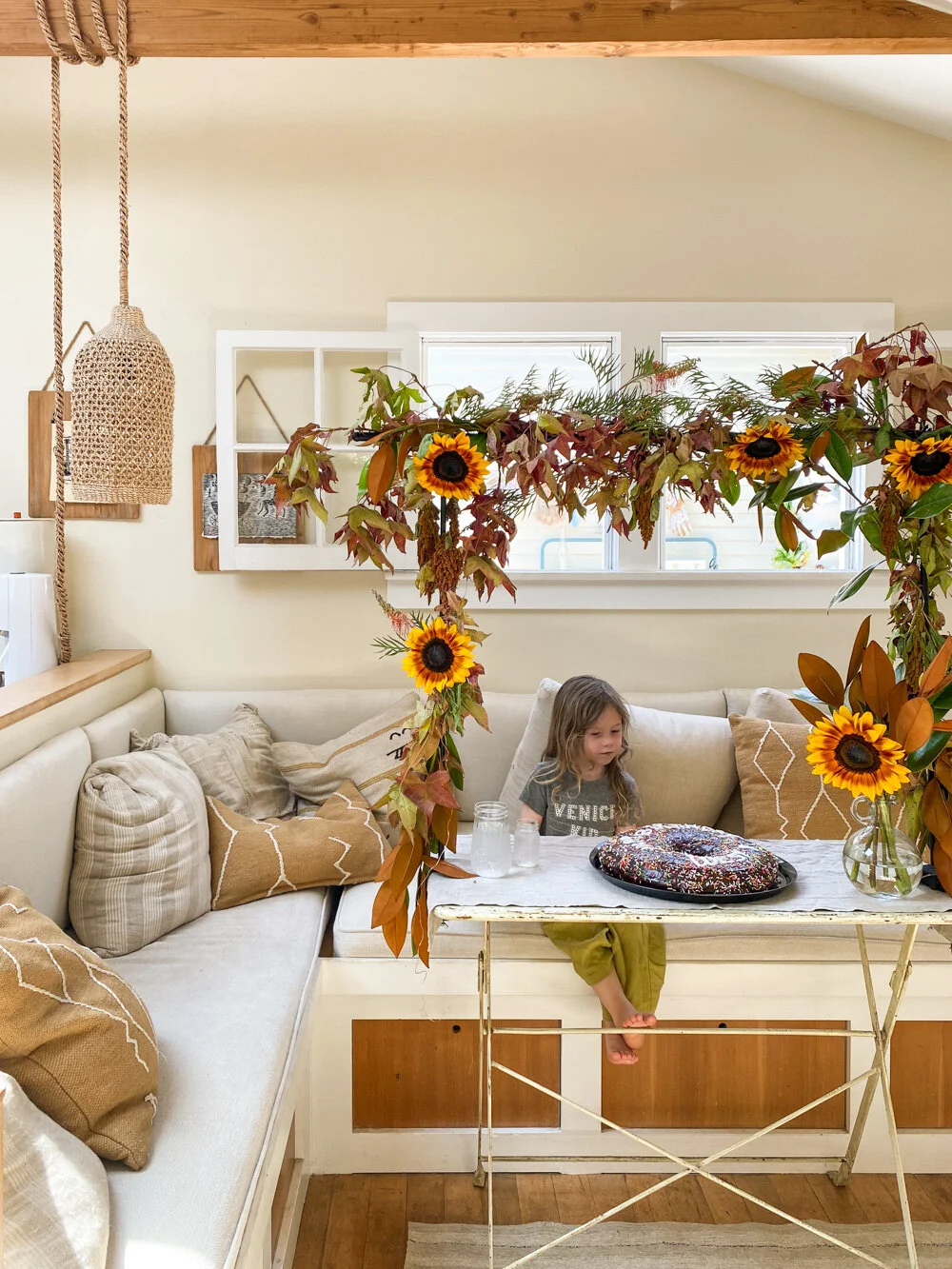 A Living, Over-the-Table Display of Fall Foliage for a Festive Occasion ...