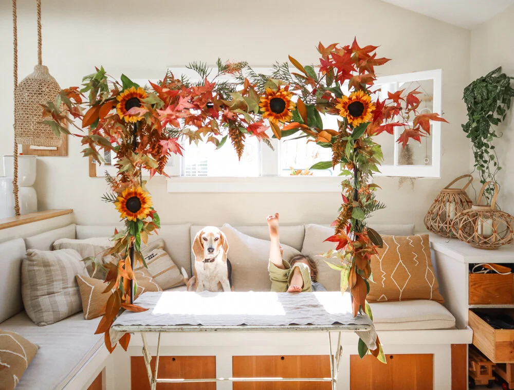 A Living, Over-the-Table Display of Fall Foliage for a Festive Occasion ...