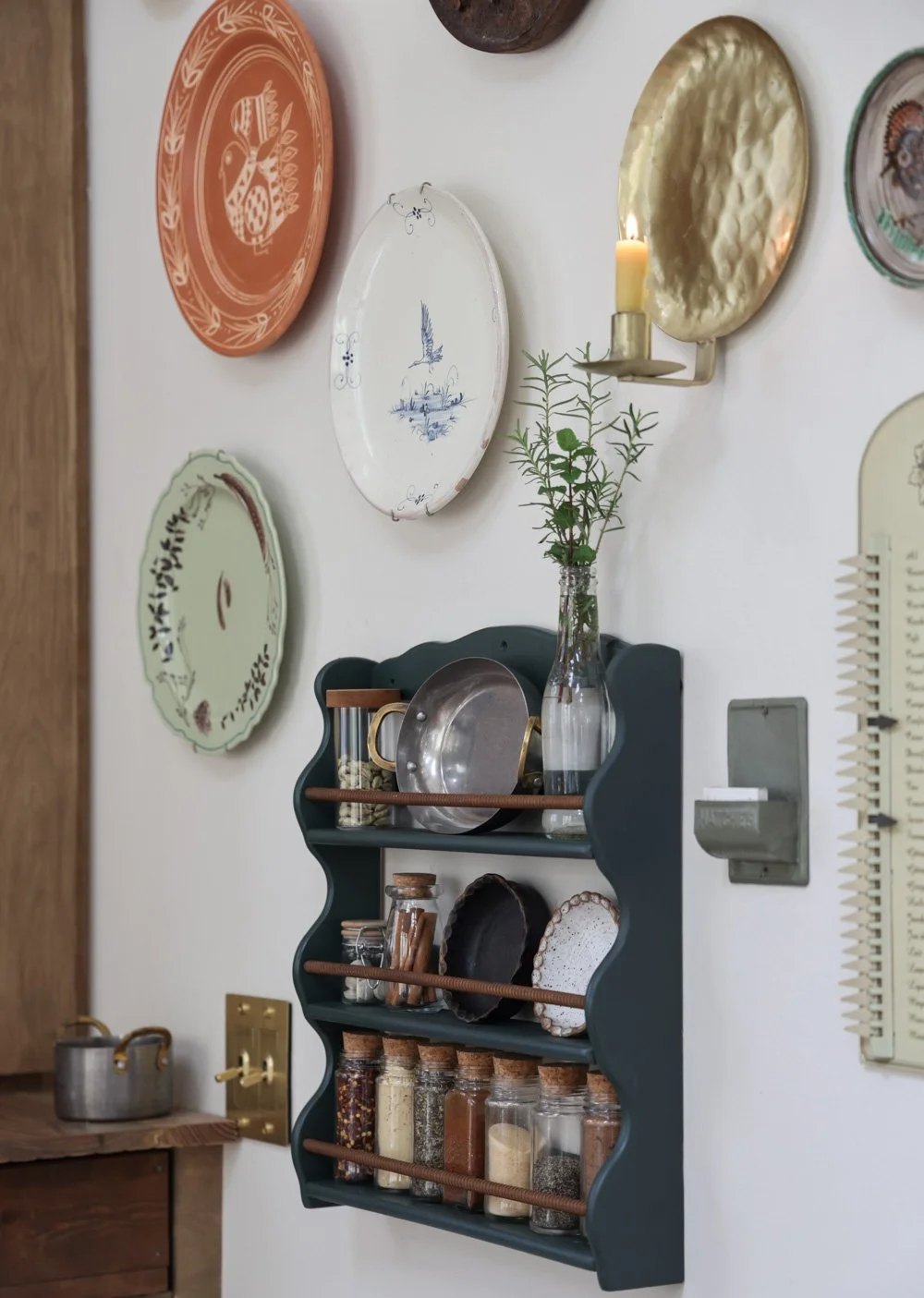 Create the Look: Upcycled Spice Rack Wall — The Tiny Canal Cottage