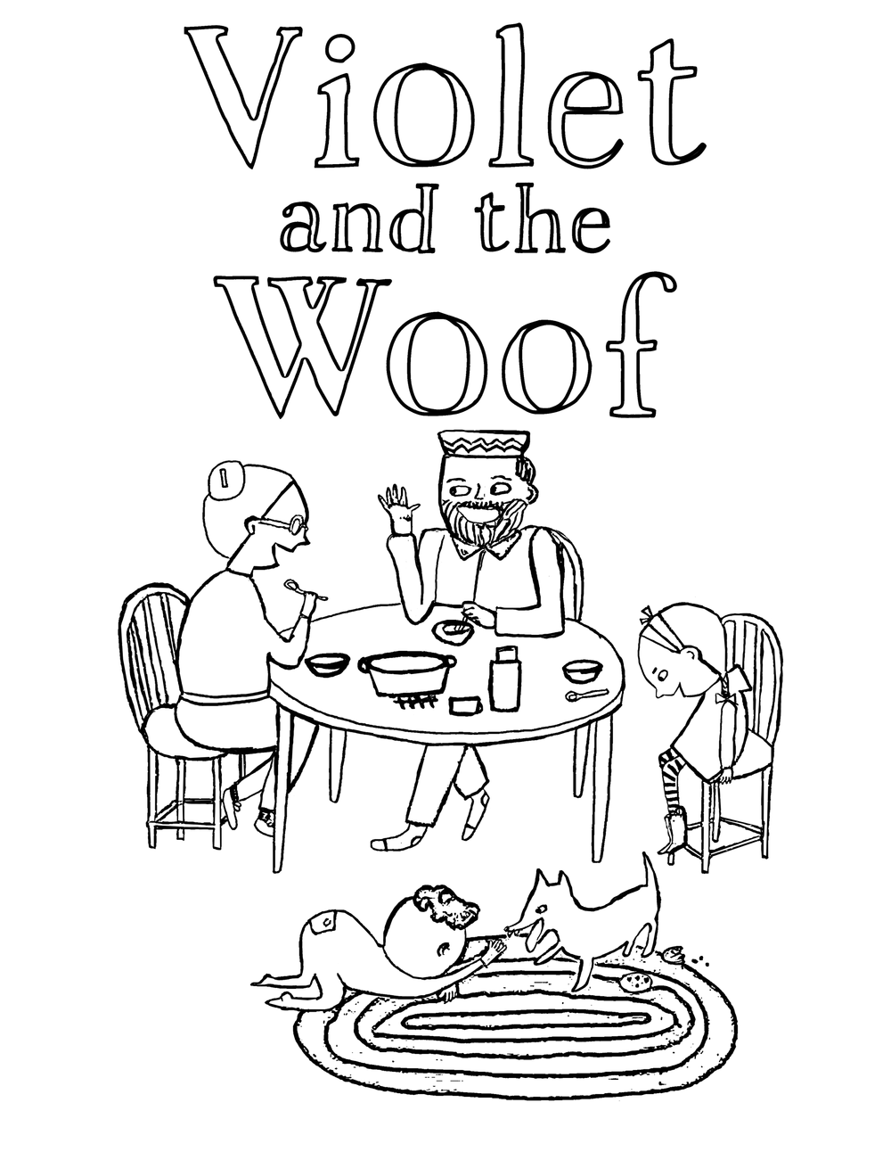 Woof Sketch Coloring Page