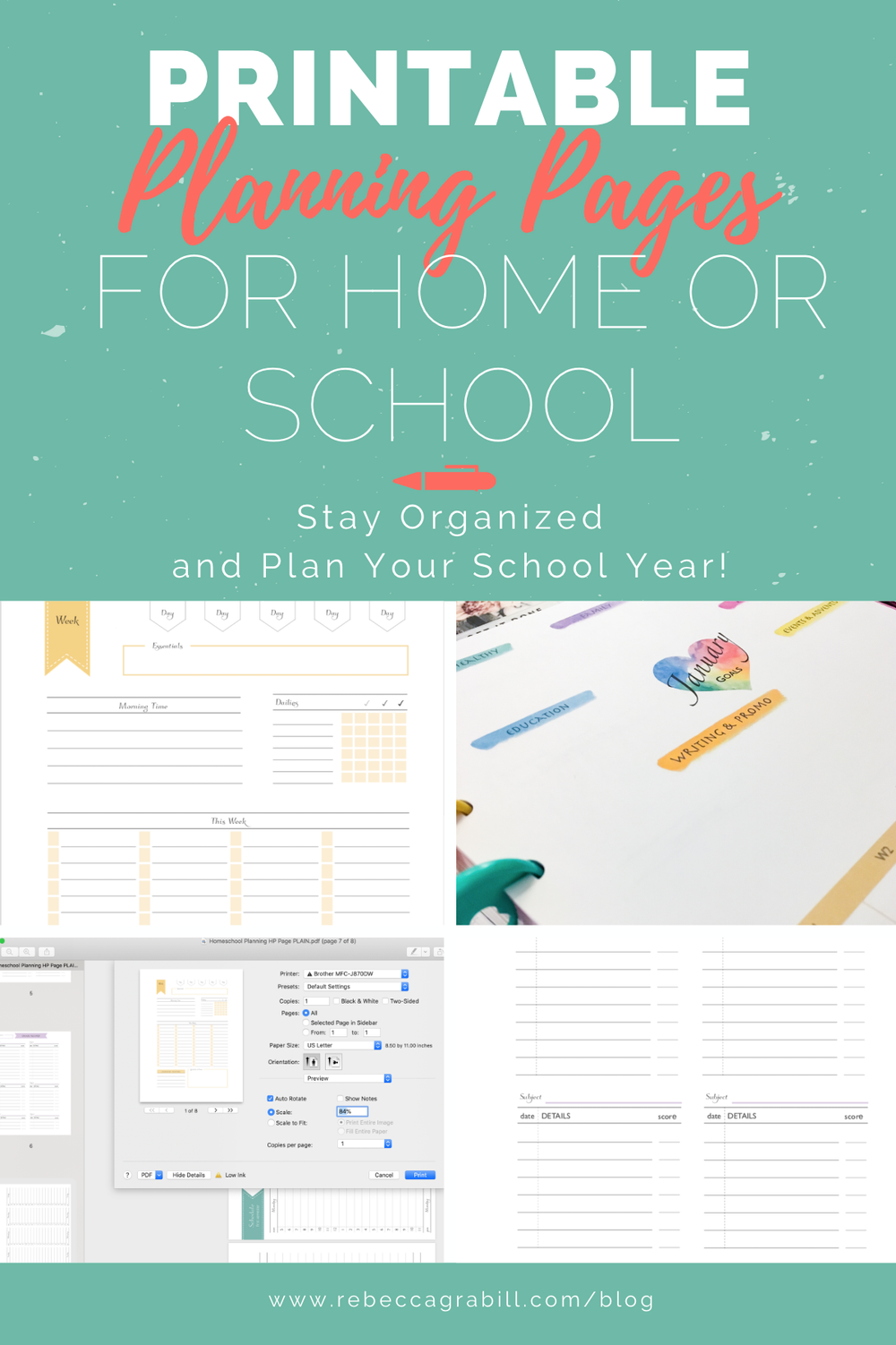 It's Almost Back to School! Printable Planning Pages for Home or ...