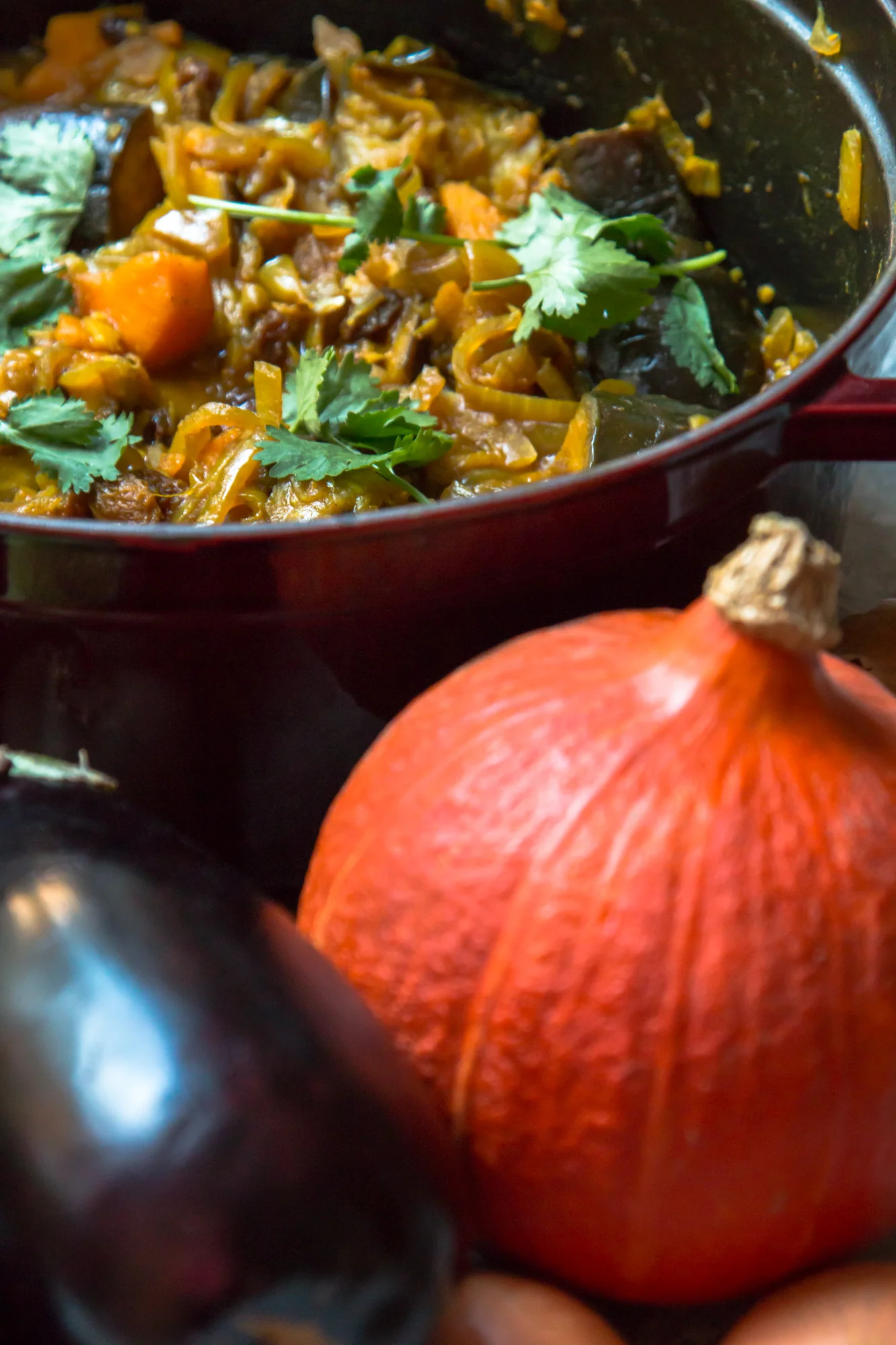 Aubergine and pumpkin tagine with caramelised onions (Vegan) — My ...