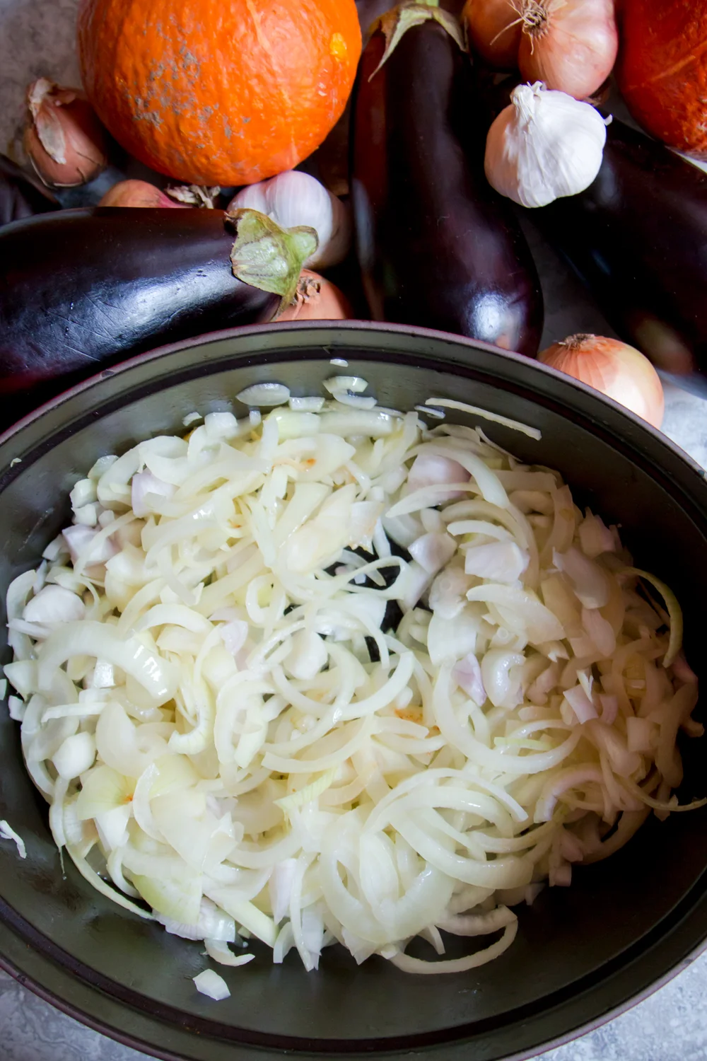 Aubergine and pumpkin tagine with caramelised onions (Vegan) — My ...