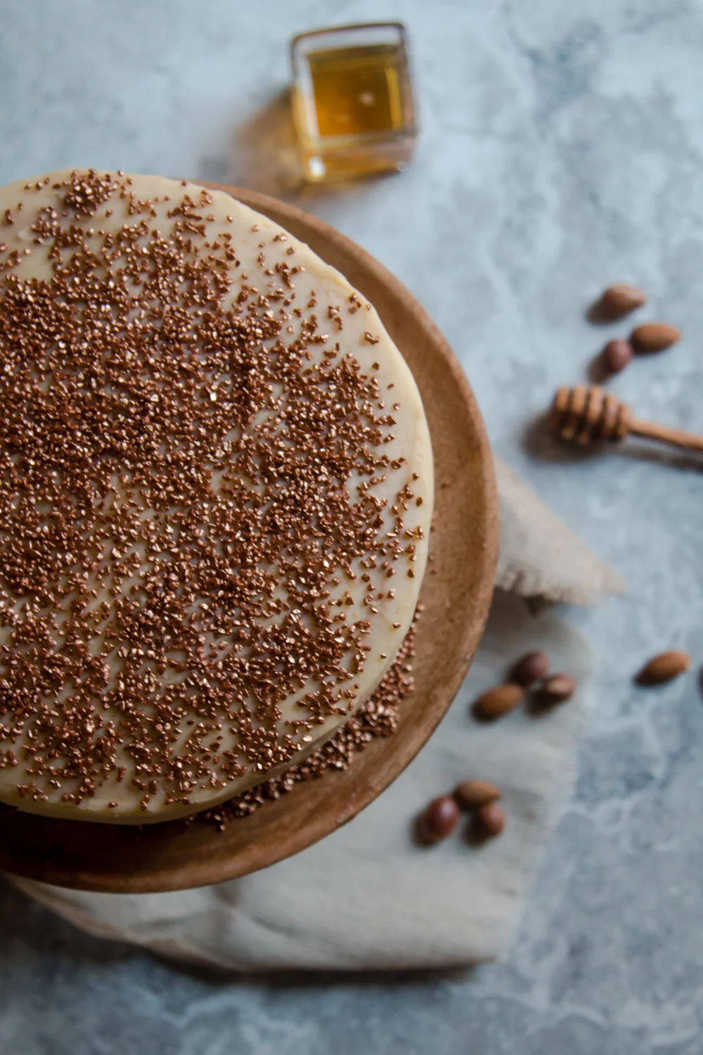 Almondy Honey And Vanilla Layer Cake with Amlou Filling — My Moroccan Food