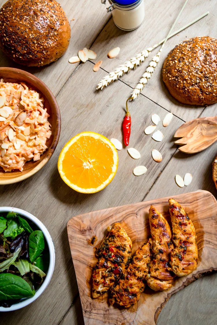 Chermoula Chicken Burger + Harissa and Orange Coleslaw — My Moroccan Food