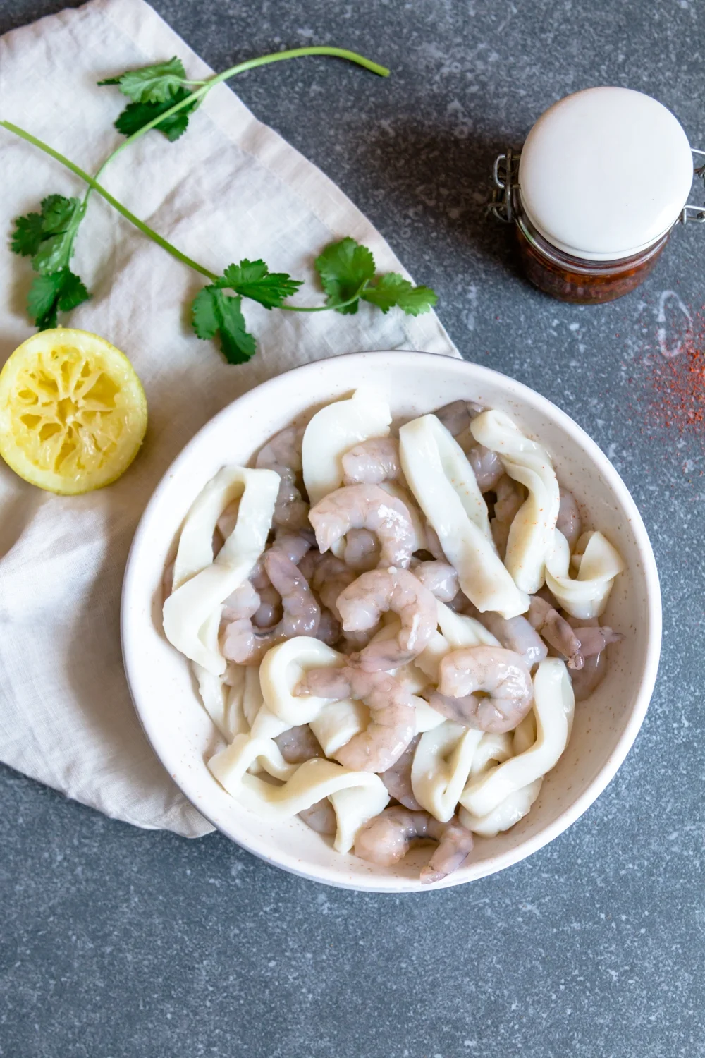 Chermoula Prawns and Calamari with Tomatoes and Avocado — My Moroccan Food