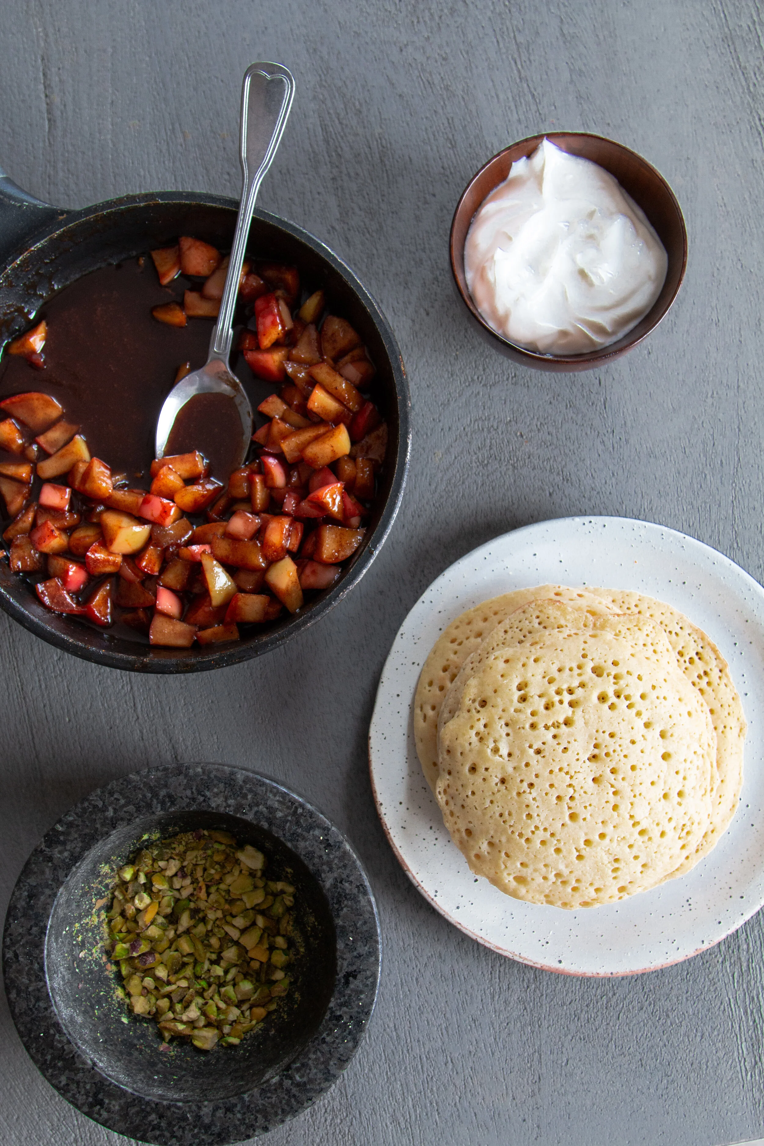 Baghrir pancakes with brown butter spiced apples — My Moroccan Food