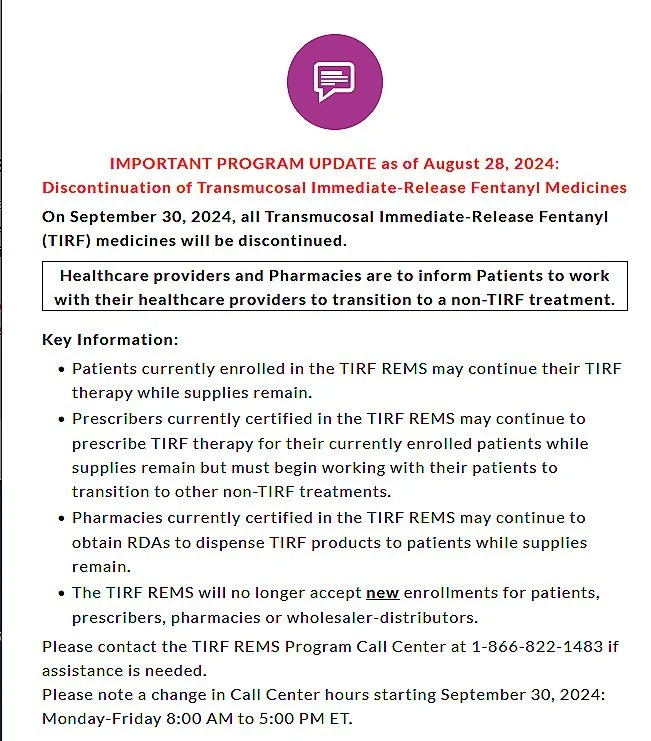 FDA Shutting Down Fentanyl Access Program for Cancer Patients — Pain ...