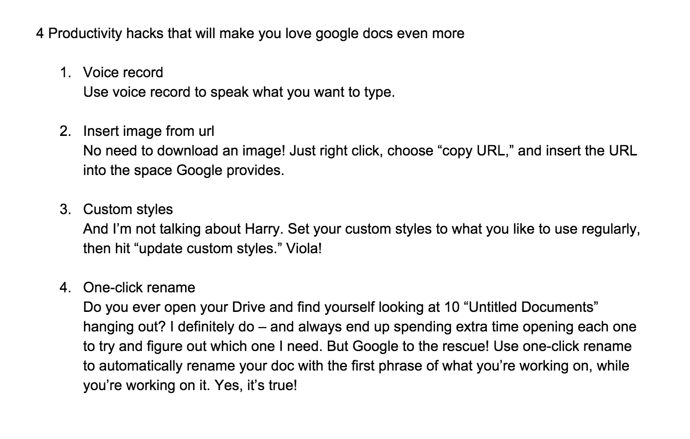 4 Productivity Hacks That Will Make You Love Google Docs Even More ...