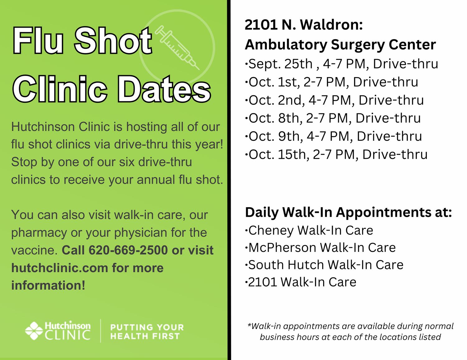 2024 Flu Shot Clinics — Hutchinson Clinic