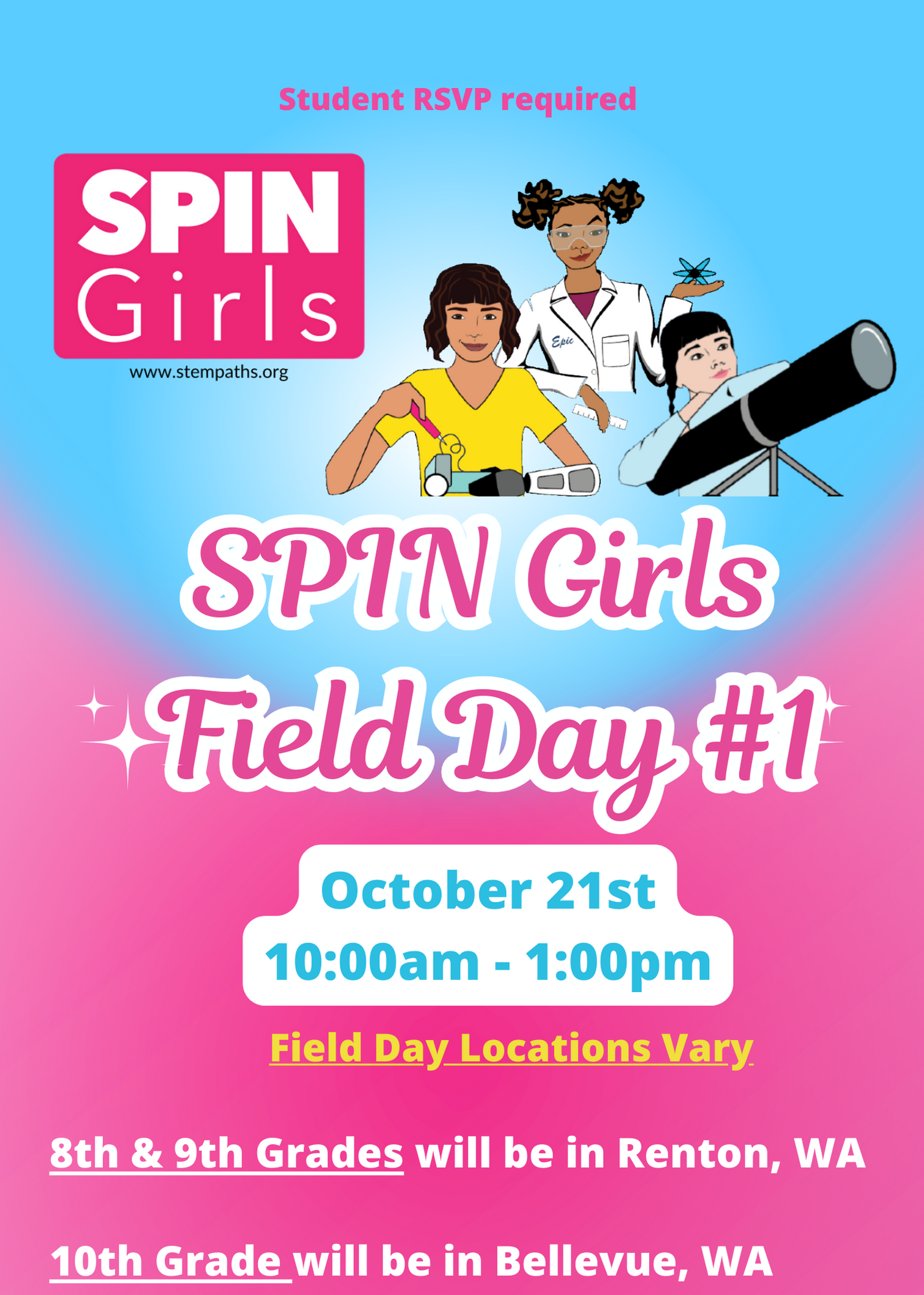OCTOBER 2023 SPIN GIRLS NEWSLETTER — STEM Paths Innovation Network