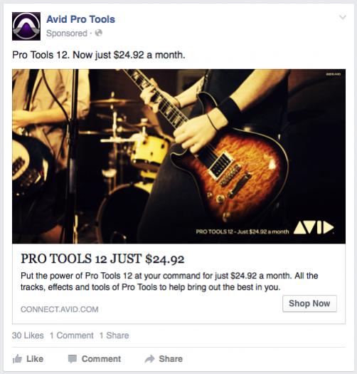 Avid Change Their Pro Tools 12 Advertising Message On FaceBook Ads ...