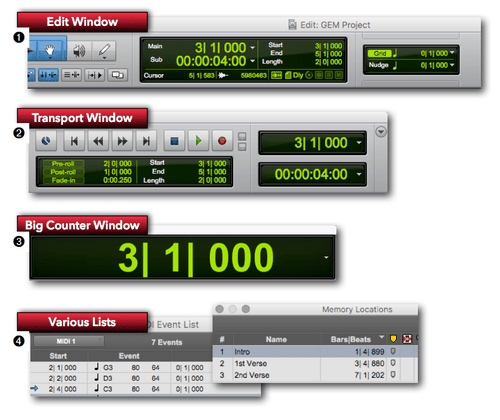 Pro Tools Basics - Time Displays | Pro Tools - The leading website for ...