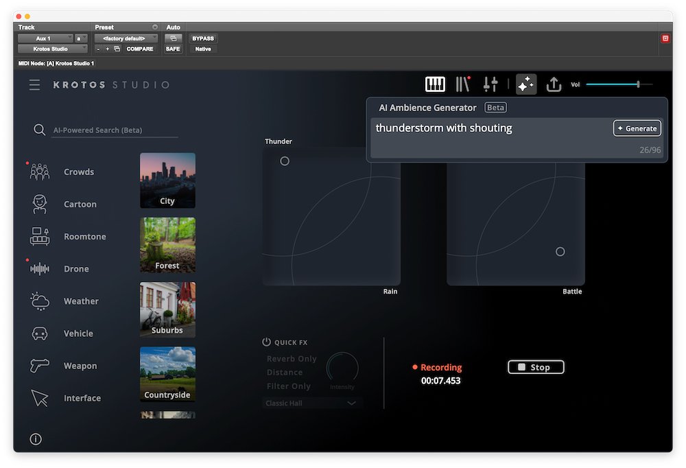Creating Soundscapes With Krotos Studio AI Ambience Generator | Production Expert