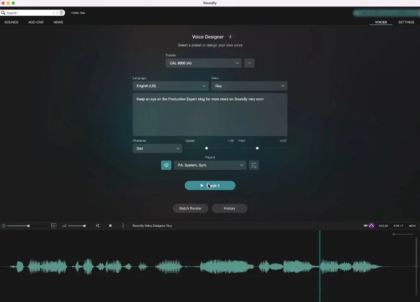 Creating Unique Voices With The Soundly Voice Designer Tool ...