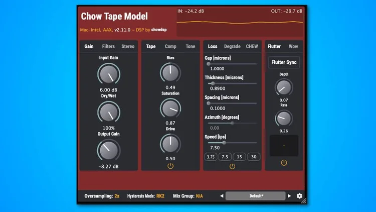 Free Plugin - Tape Model From ChowDSP | Production Expert