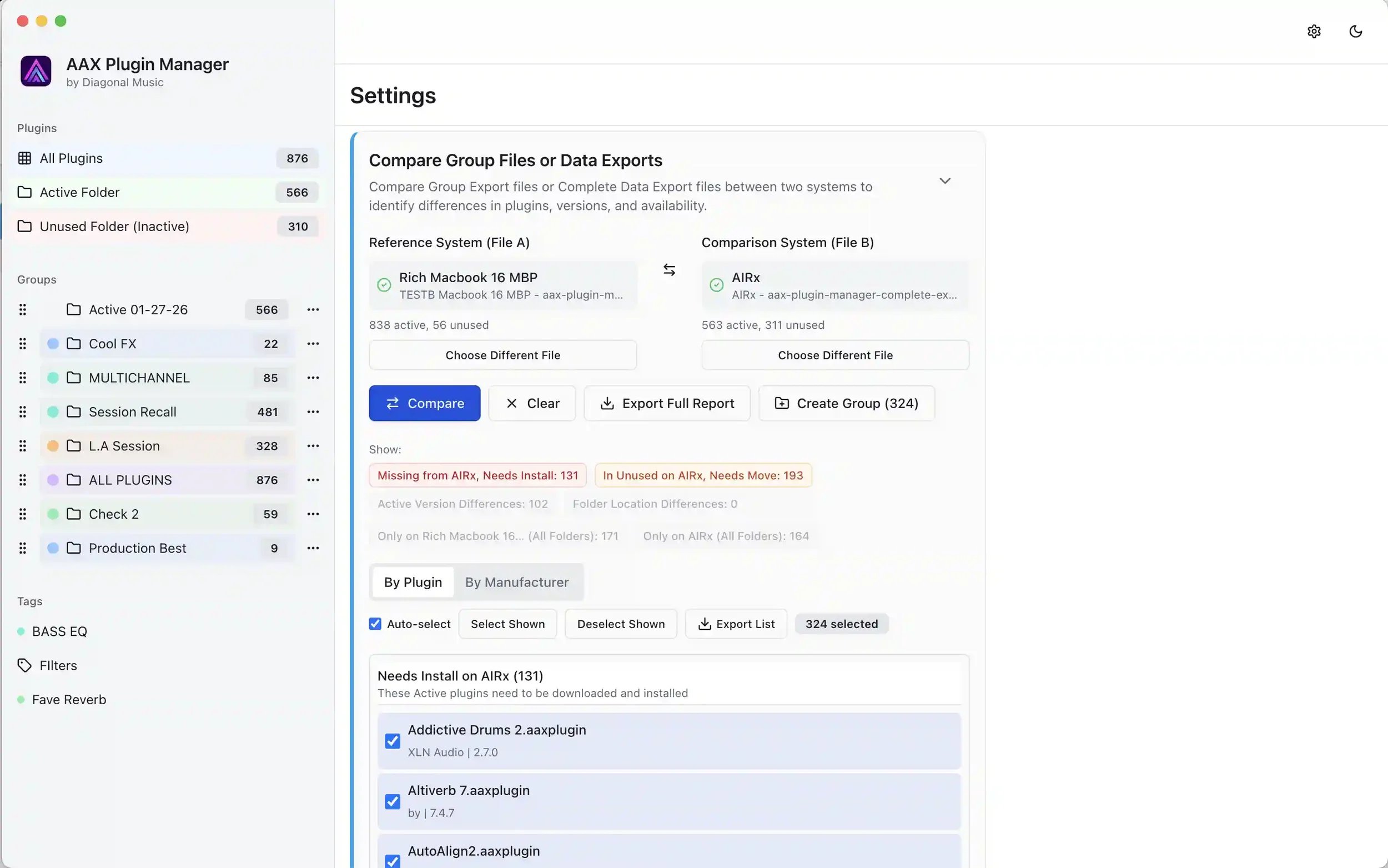 AAX Plugin Manager Updated to v1.1 With Notes, Comparison Tools and ...
