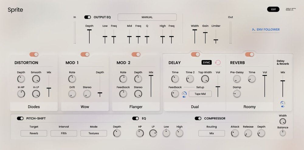 AIR Music Tech Sprite Multi Effects Plugin Released | Audio Production ...
